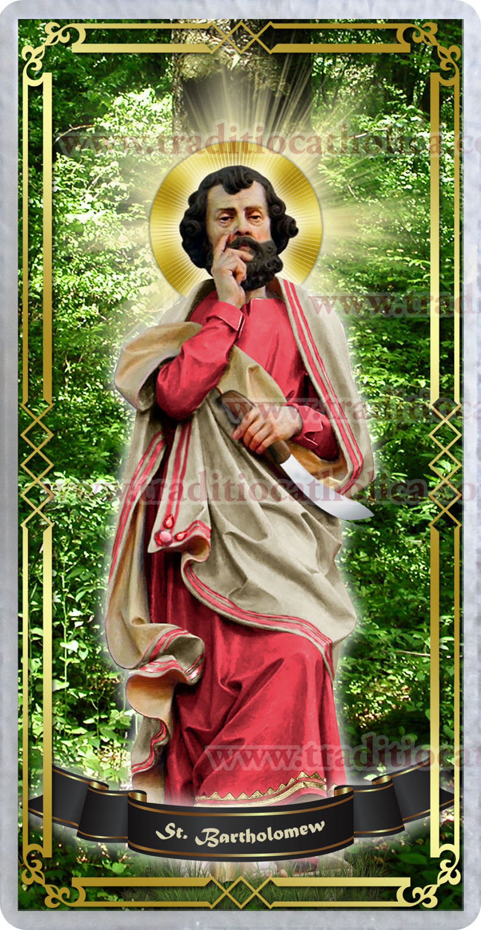Saint Bartholomew Nathanael the Apostle Laminated Catholic | Etsy
