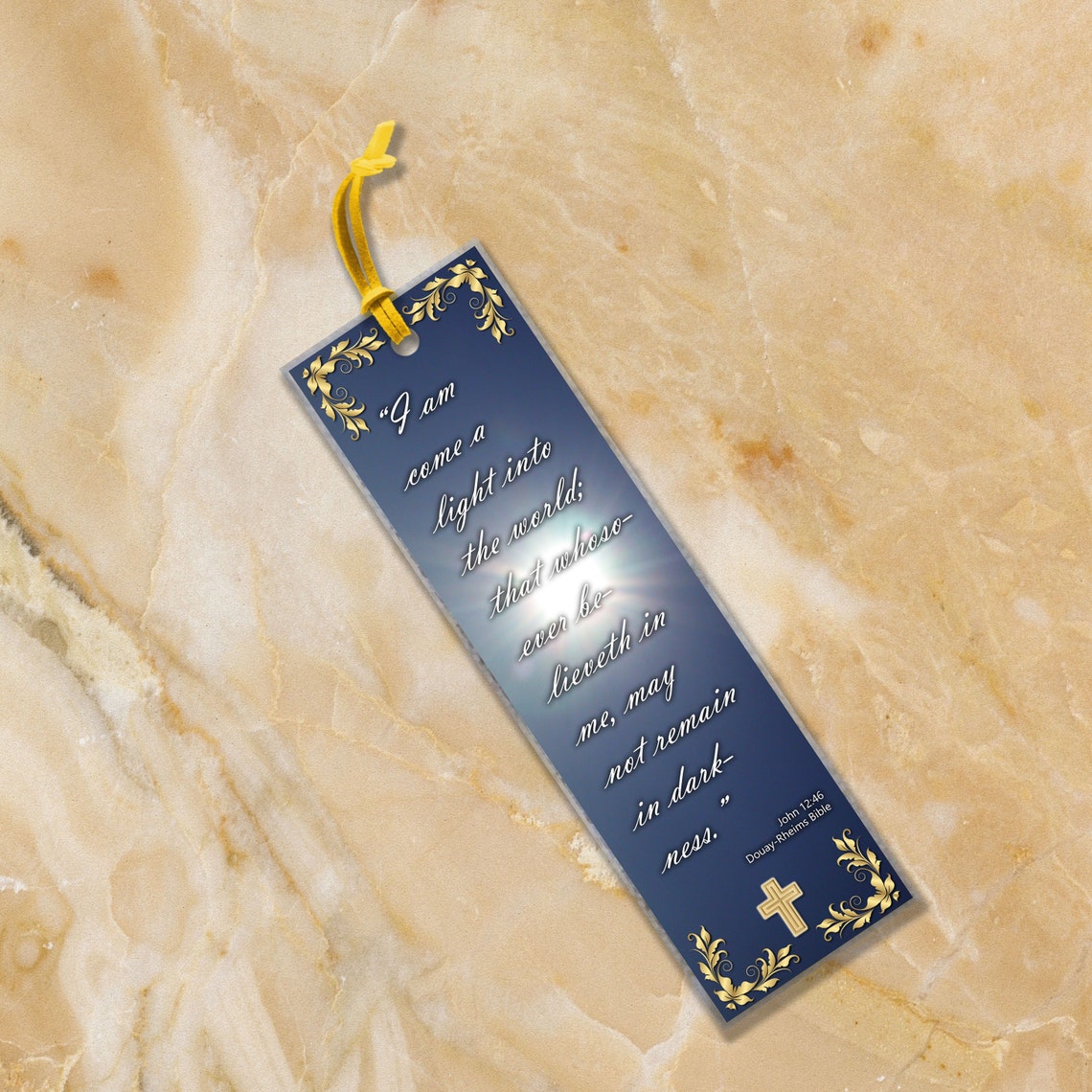 John 12:46 Bible Scripture Bookmark Laminated Catholic Handcrafted ...