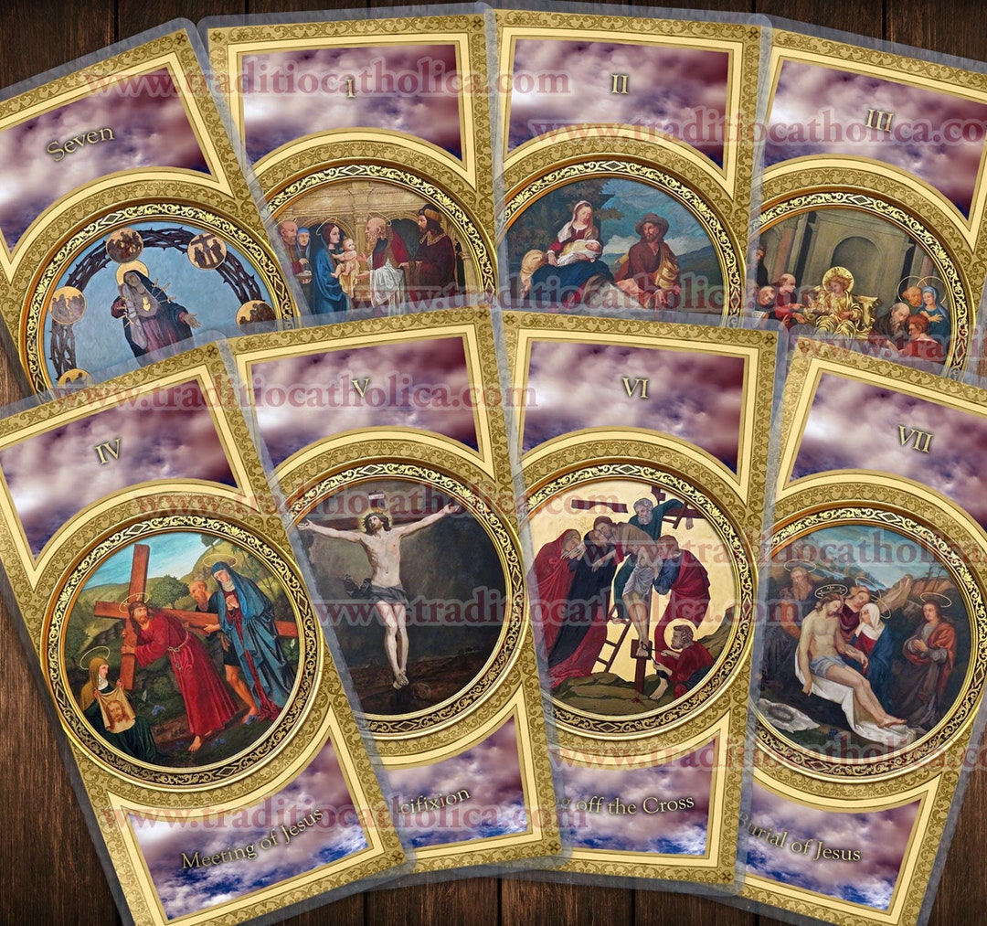 Seven Sorrows of Mary Catholic Holy Prayer Card Gift Set. Approved by ...