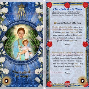 Our Lady of La Vang Laminated Catholic Holy Cards. Mary Our Lady of La ...