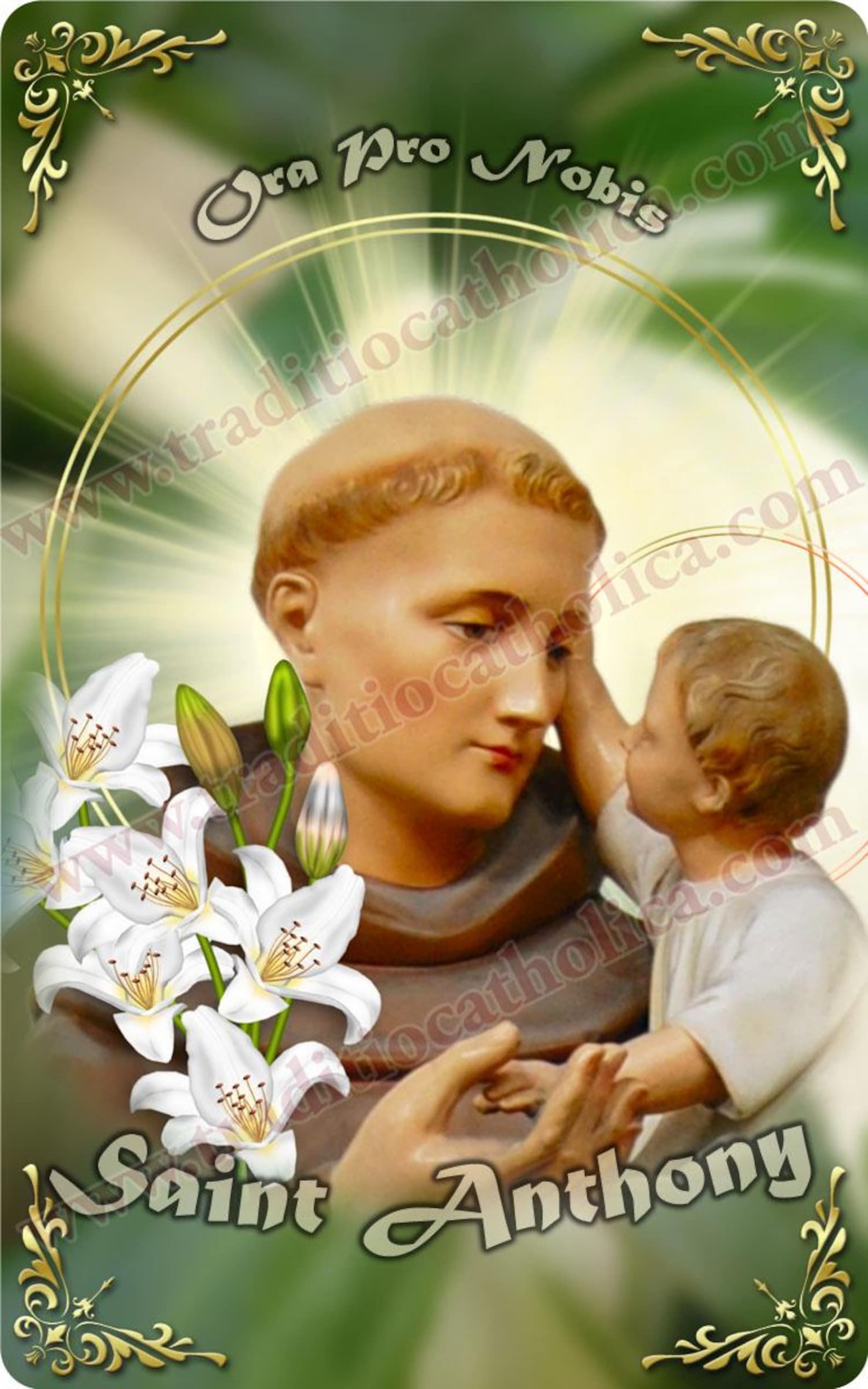Saint St. Anthony, Patron of Lost Articles Stained Glass Round 4 Inch ...