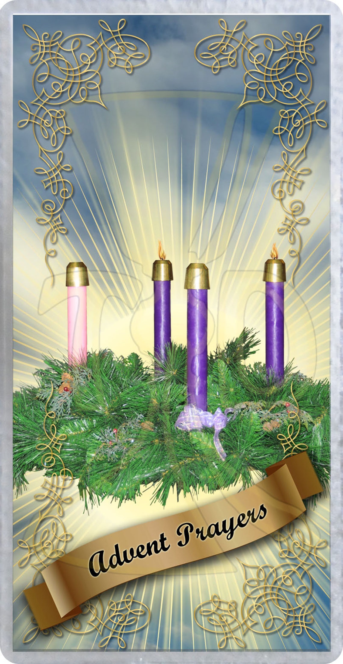 Advent Wreath Traditional Catholic Holy Prayer Card. Heaven | Etsy