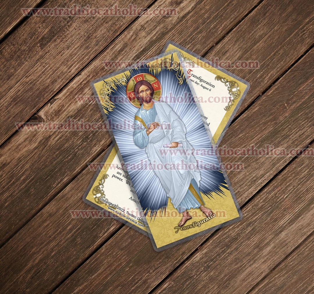 Transfiguration Eastern Church Icon Style Catholic Holy Prayer Card ...