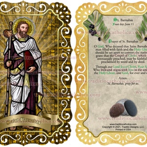 Saint Barnabas the Apostle Catholic Holy Prayer Cards. St. Barnabas ...