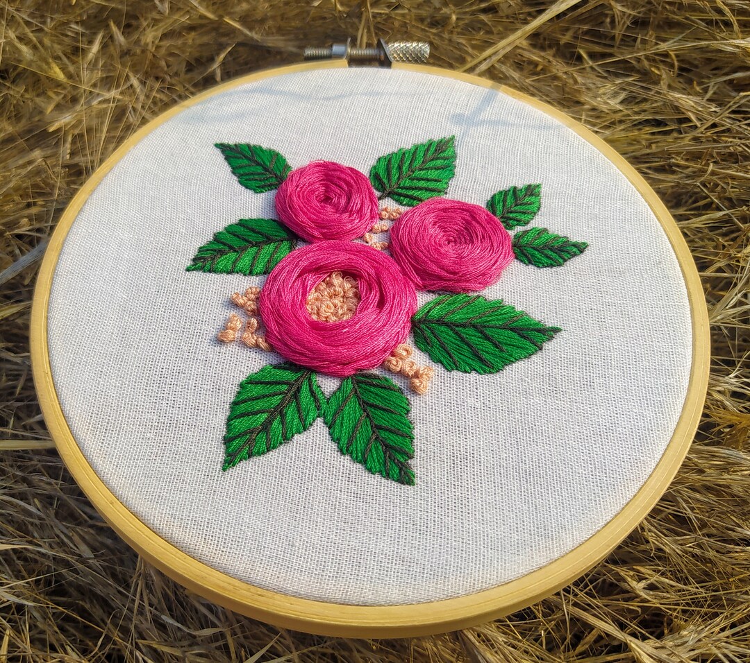 Rose Embroidery Pattern Pdf Flower Pattern Printable Hand Embroidery ...