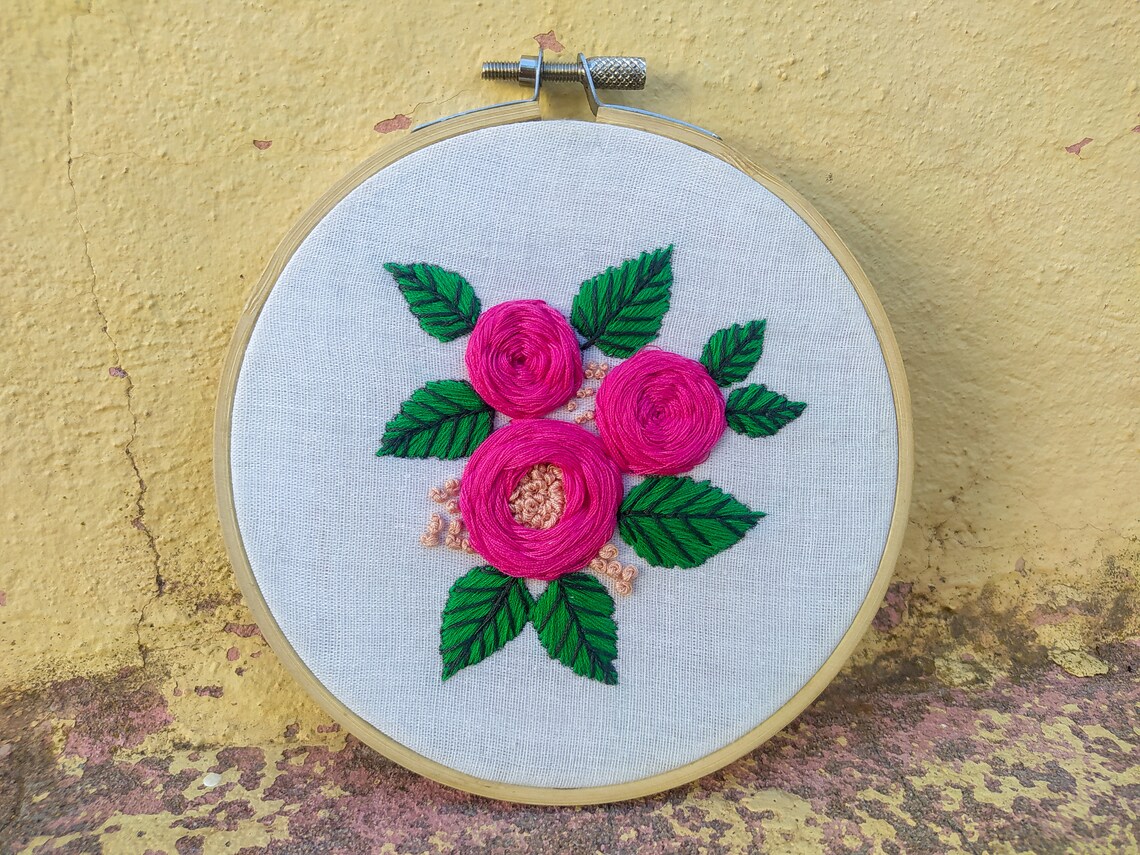 Rose Embroidery Pattern Pdf Flower Pattern Printable Hand Embroidery ...