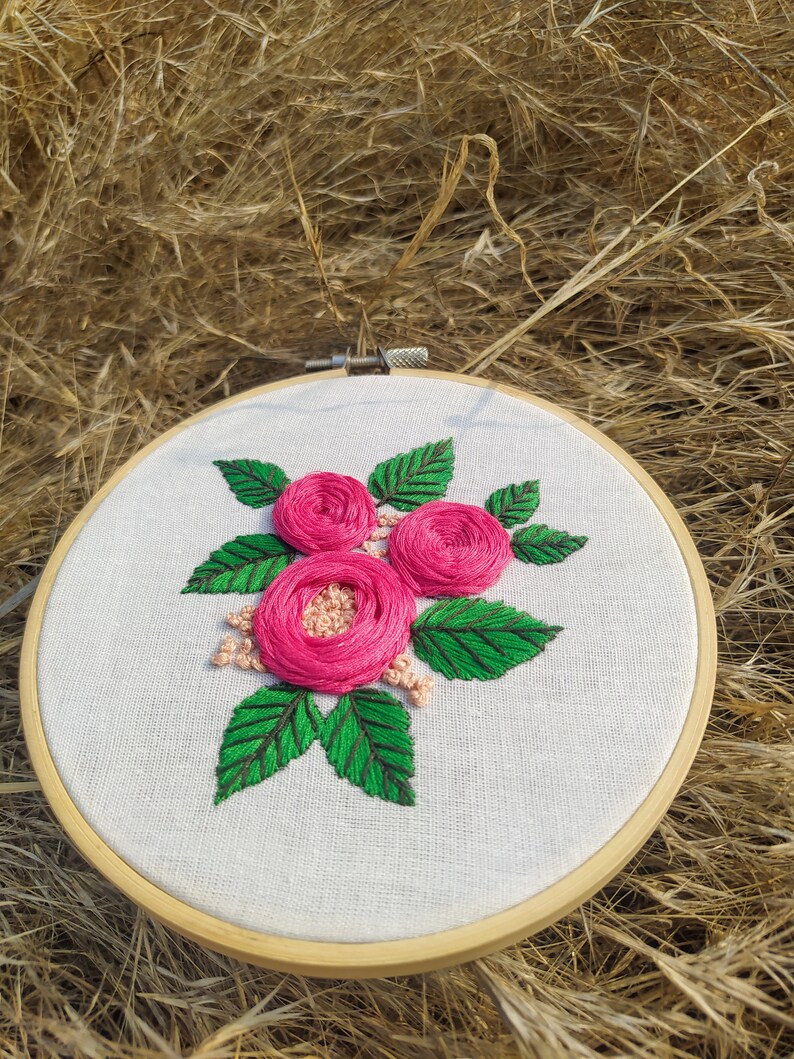 Rose Embroidery Pattern Pdf Flower Pattern Printable Hand Embroidery ...