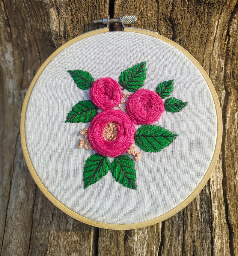Rose Embroidery Pattern Pdf Flower Pattern Printable Hand Embroidery ...