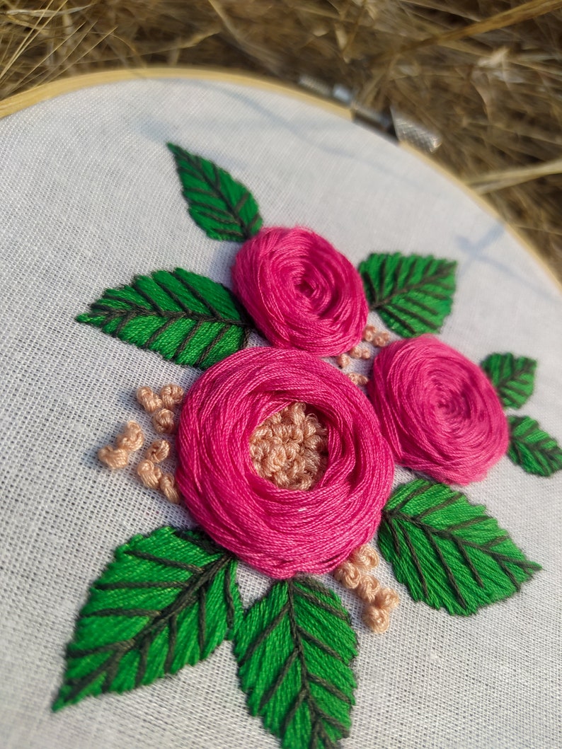 Rose Embroidery Pattern Pdf Flower Pattern Printable Hand Embroidery ...