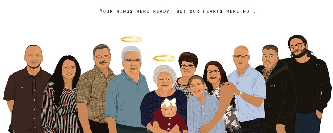 Printed Custom Memorial Portrait Photo Merge ,digital Portrait From ...