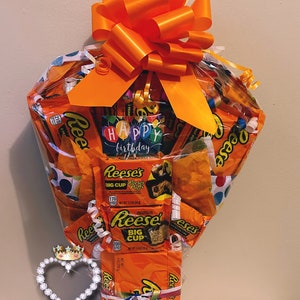 Reeses, Candy Arrangement, Candy Bouquet, Peanut Butter Cups, Chocolate ...