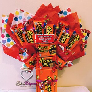 Reeses, Candy Arrangement, Candy Bouquet, Peanut Butter Cups, Chocolate ...