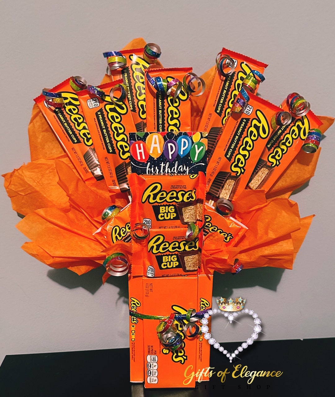 Reeses, Candy Arrangement, Candy Bouquet, Peanut Butter Cups, Chocolate ... Reeses, Candy Arrangement, Candy Bouquet, Peanut Butter Cups, Chocolate ...