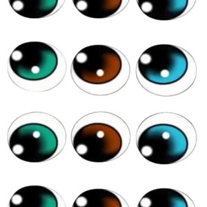 Adhesive Resin Doll Eyes - Style 016 - Perfect for Clay, Felt, Fabric ...