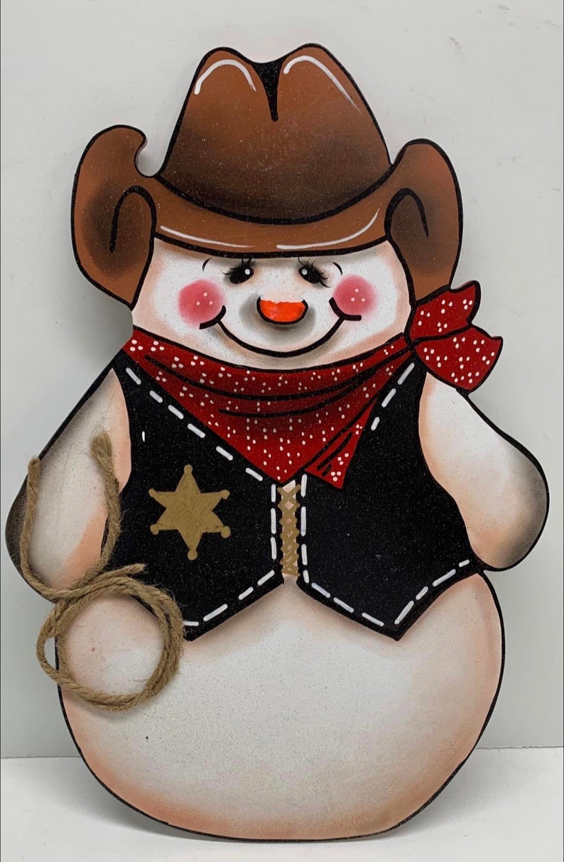 Cowboy Snowman - Etsy