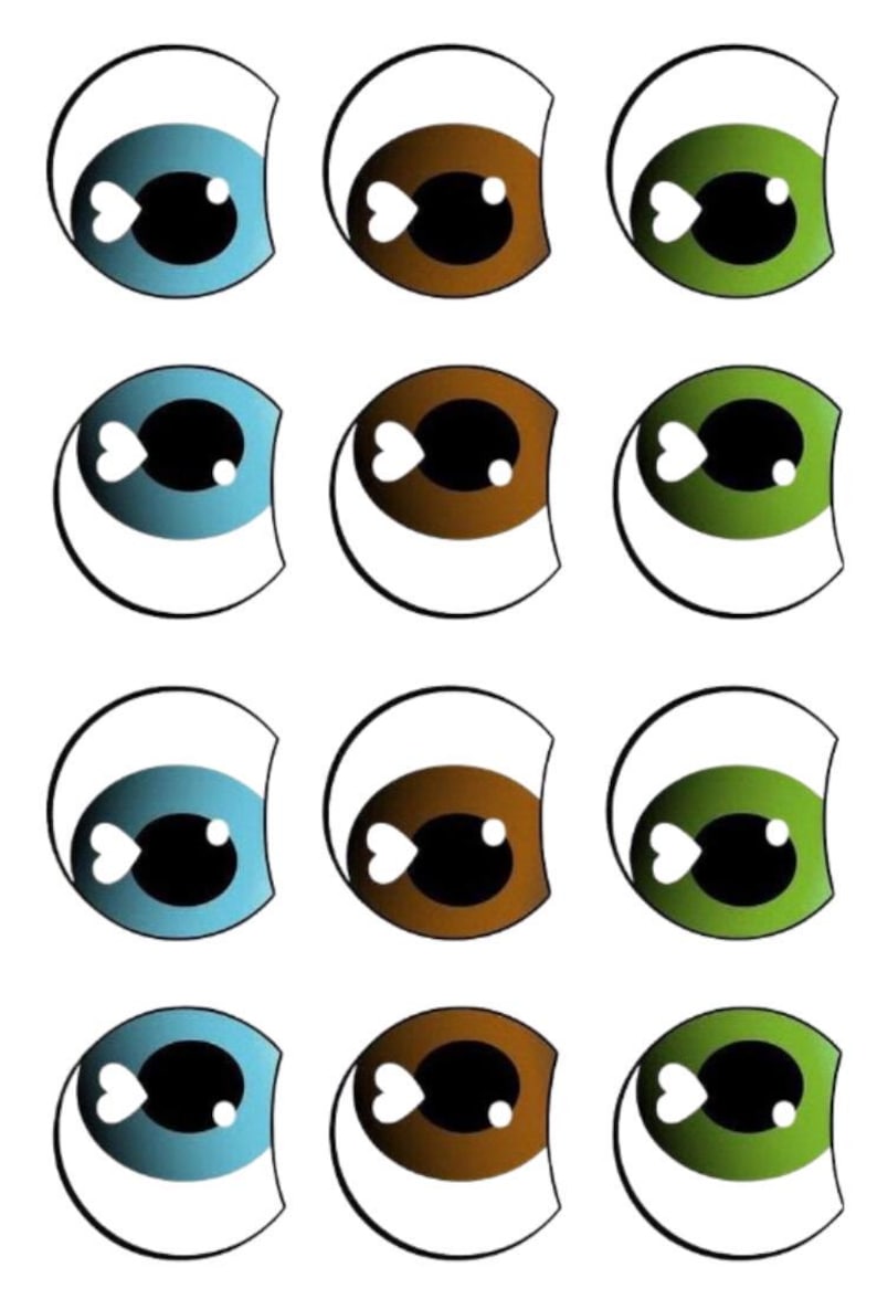 Adhesive Resin Doll Eyes - Style 022 - Perfect for Clay, Felt, Fabric ...