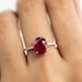 Ruby Engagement Ring, 4 Carat Genuine Ruby Solitaire, Red Ruby Ring With Diamonds, Elegant ...