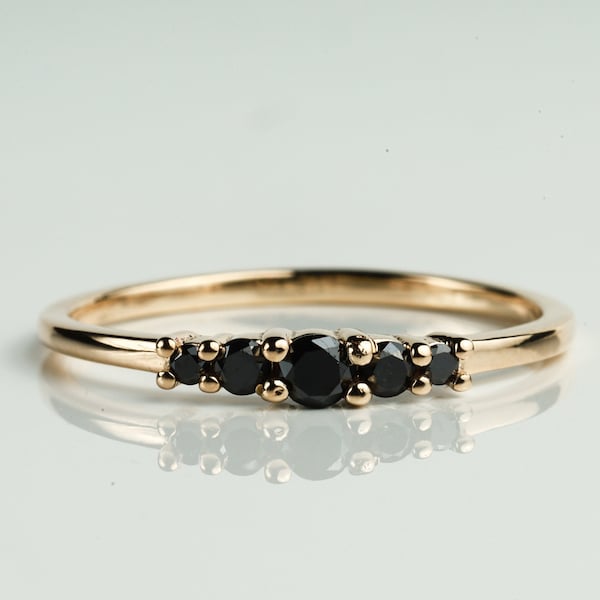Black Diamond Ring - Etsy