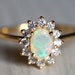 Fire Opal Ring Opal Engagement Ring Oval Cut Engagement - Etsy