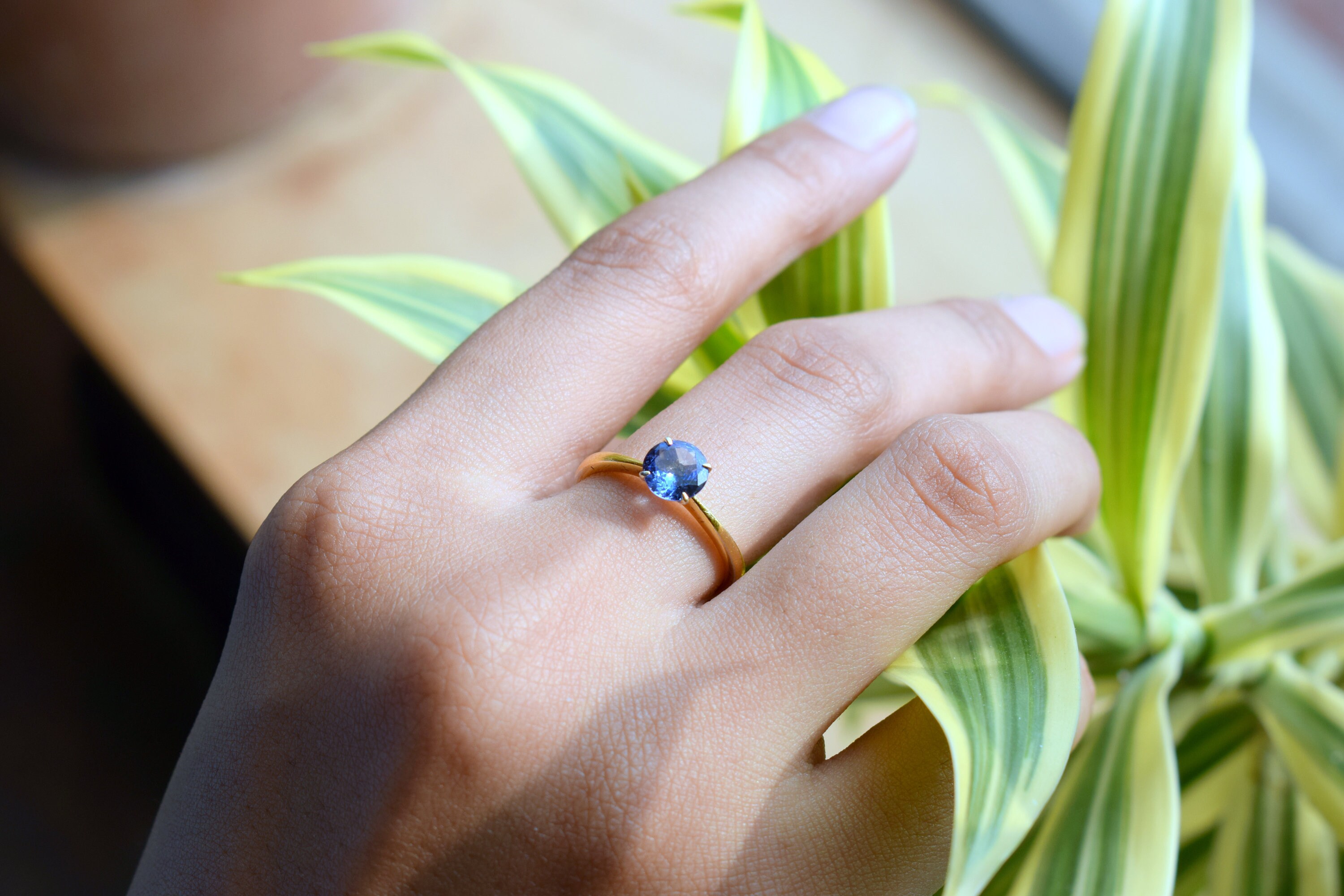 Solid Gold Tanzanite Solitaire Ring Rose Gold Tanzanite | Etsy