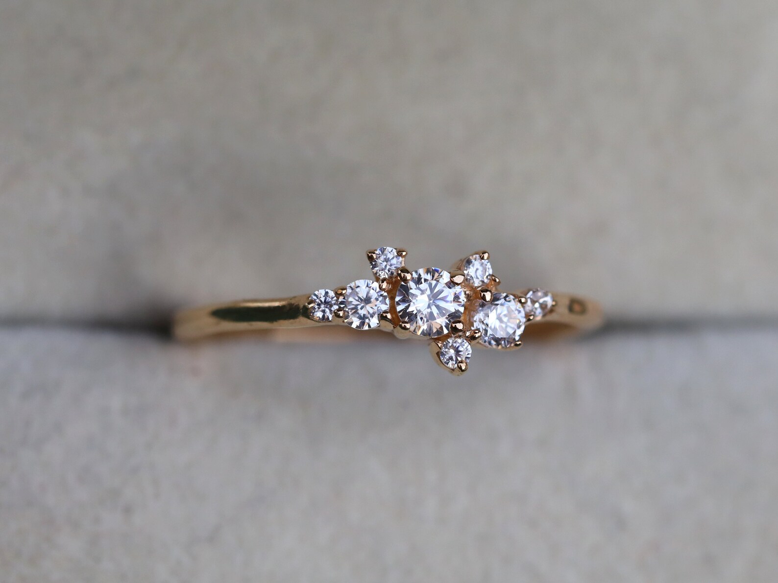 Diamond Cluster Ring Cluster Ring Cluster Engagement Ring - Etsy
