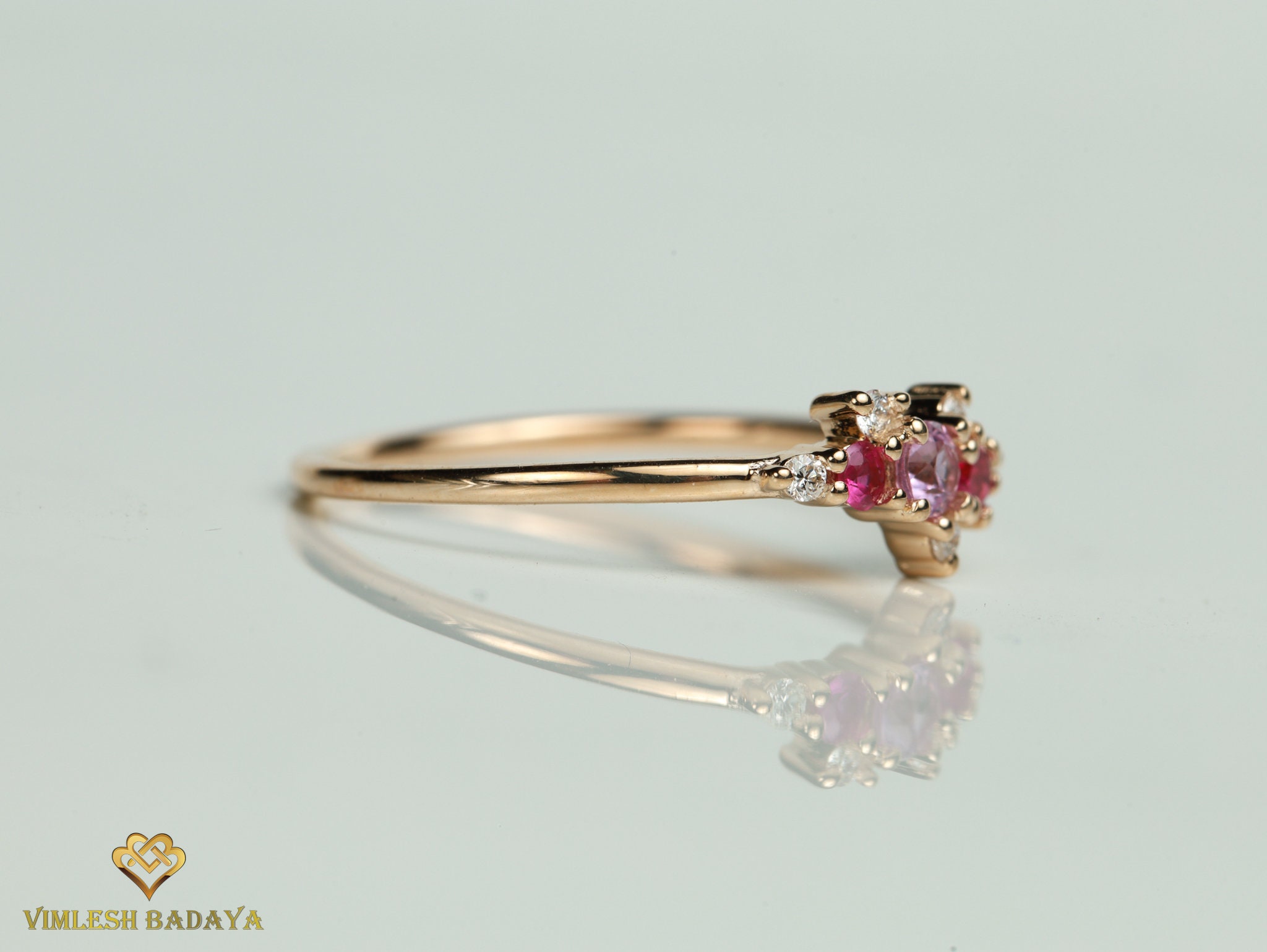 Pink Sapphire Ruby Engagement Ring Sapphire Engagement Ring - Etsy