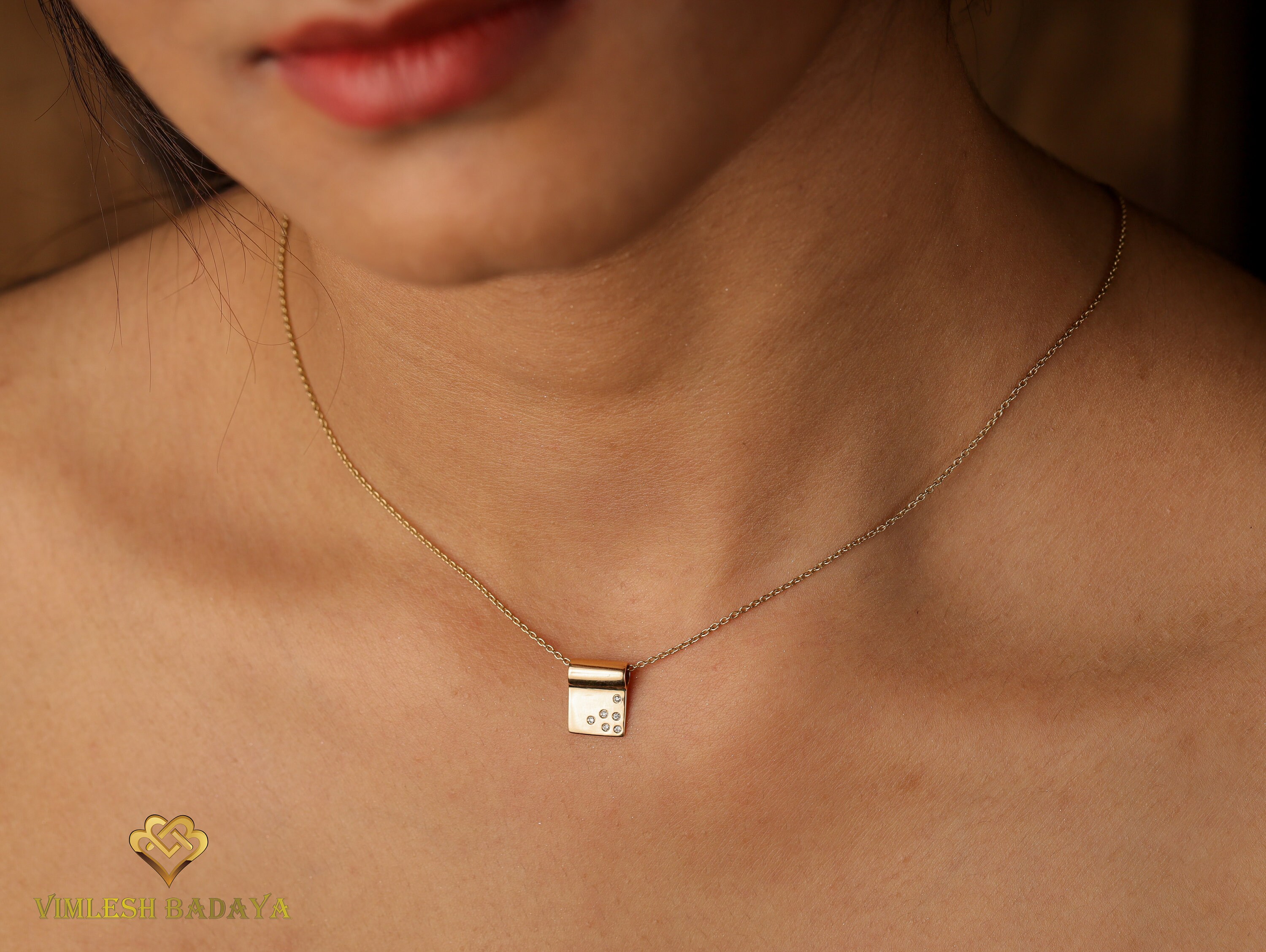 Unique Diamond Necklace Dainty Diamond Necklace Gold Diamond - Etsy