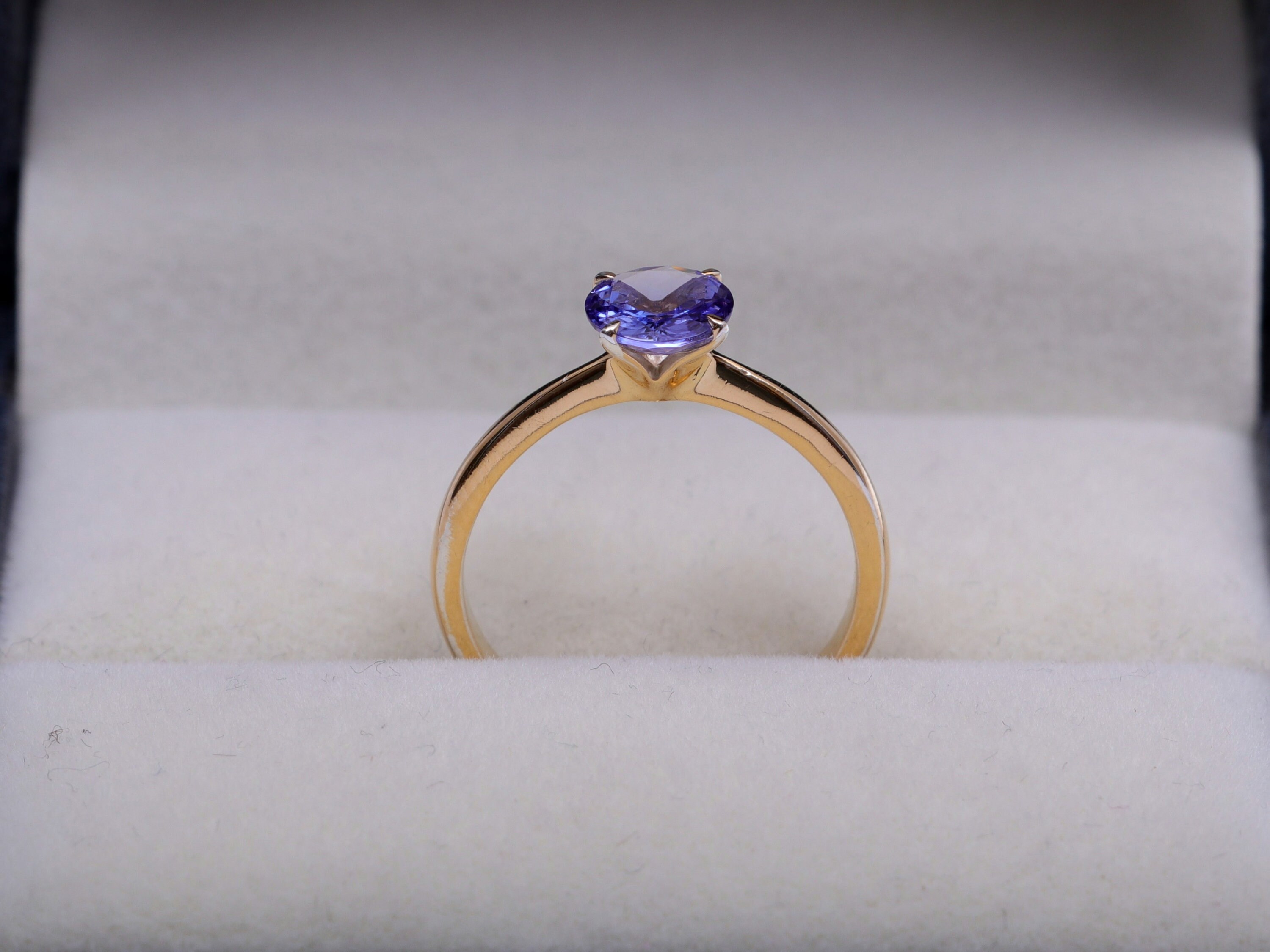 Solid Gold Tanzanite Solitaire Ring Rose Gold Tanzanite | Etsy
