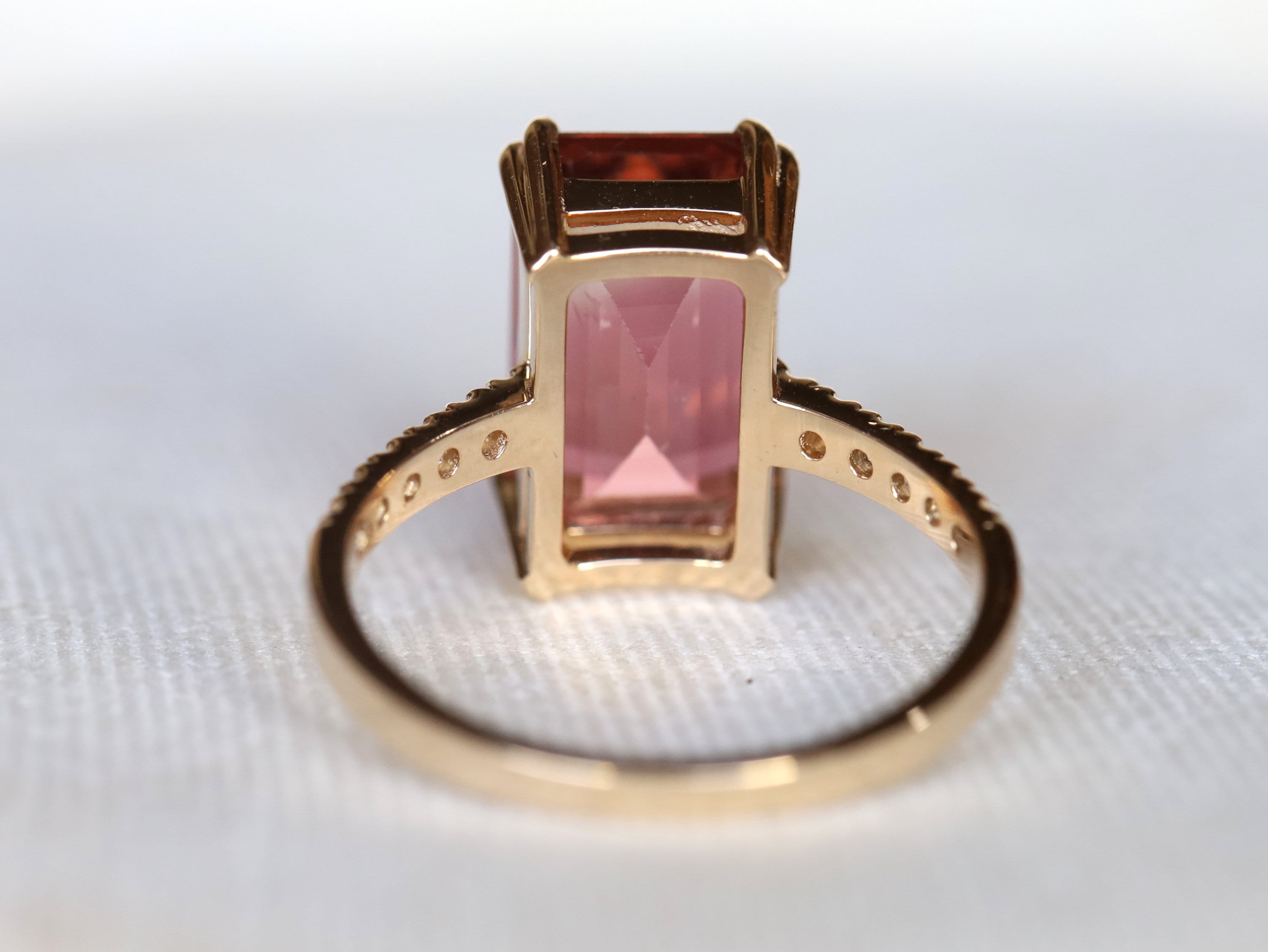 Tourmaline Engagement Ring Watermelon Tourmaline Ring - Etsy