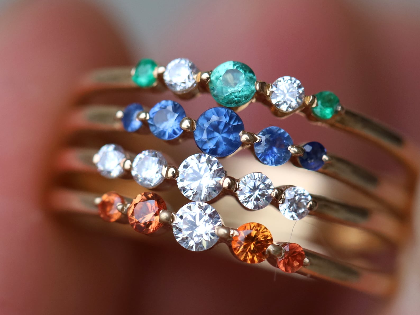 Minimalist Blue Sapphire Stacking Ring Sapphire Stacking Ring - Etsy