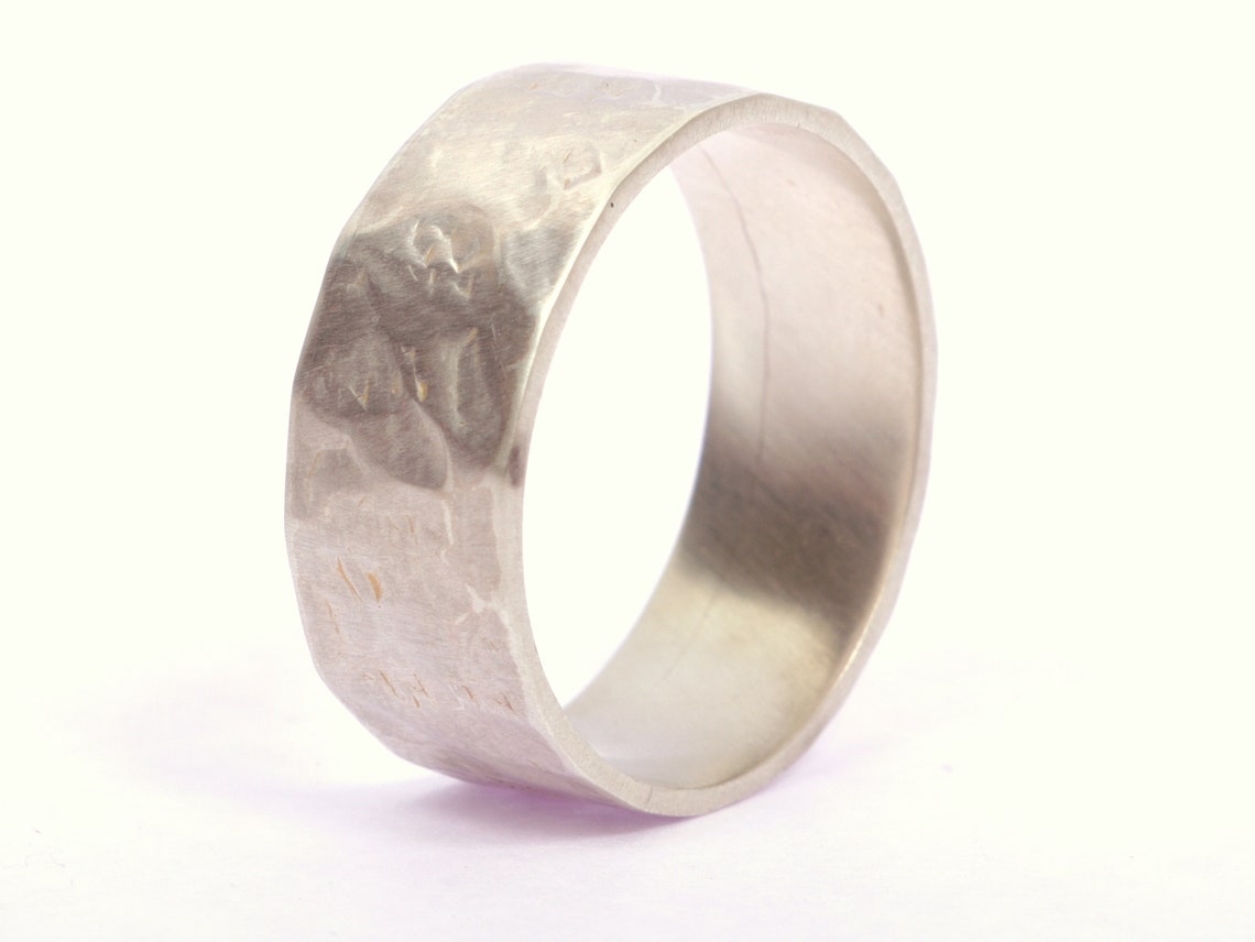 Sterling Silver Hammered Ring Silver Wedding Ring Ring for | Etsy