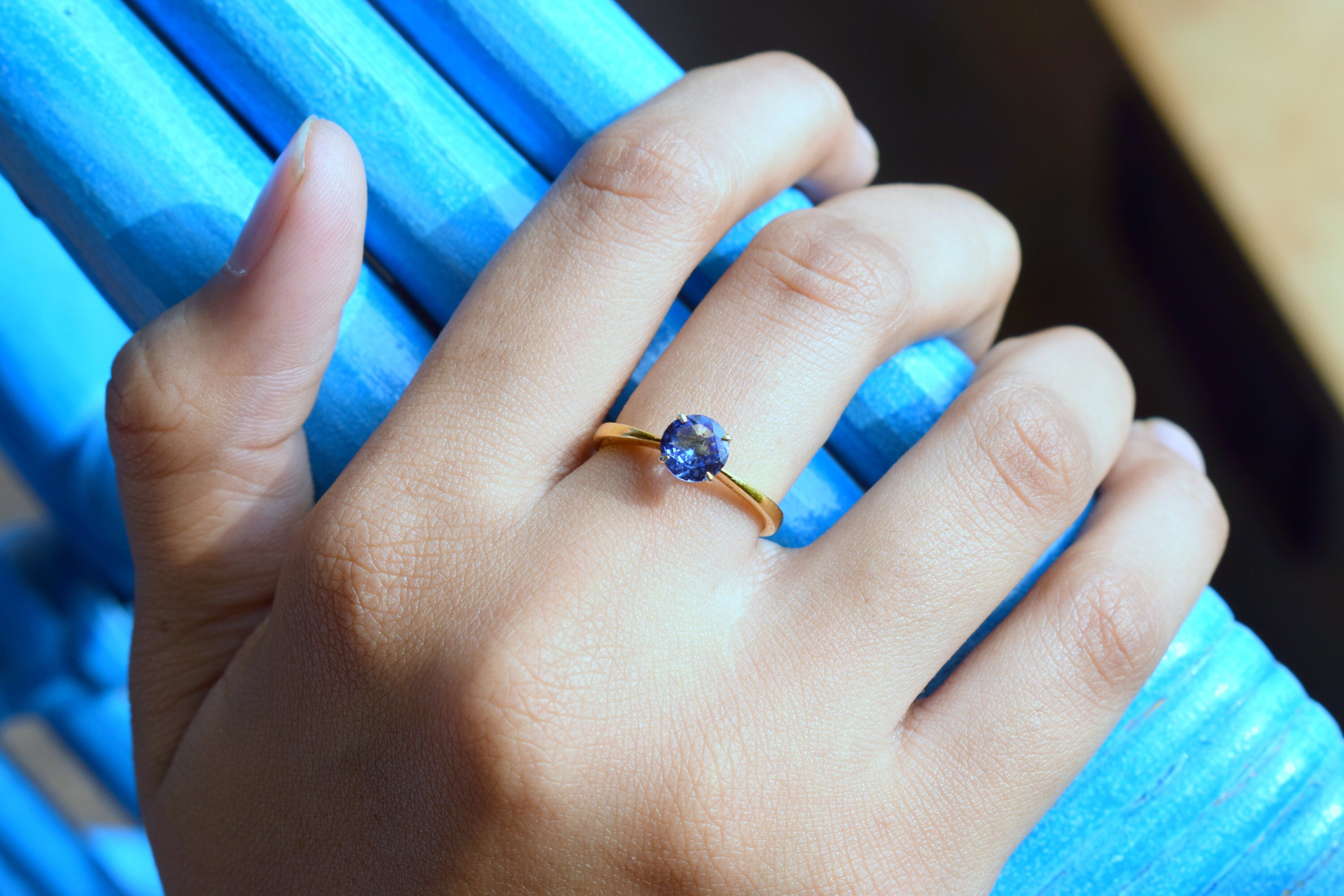 Solid Gold Tanzanite Solitaire Ring Rose Gold Tanzanite | Etsy