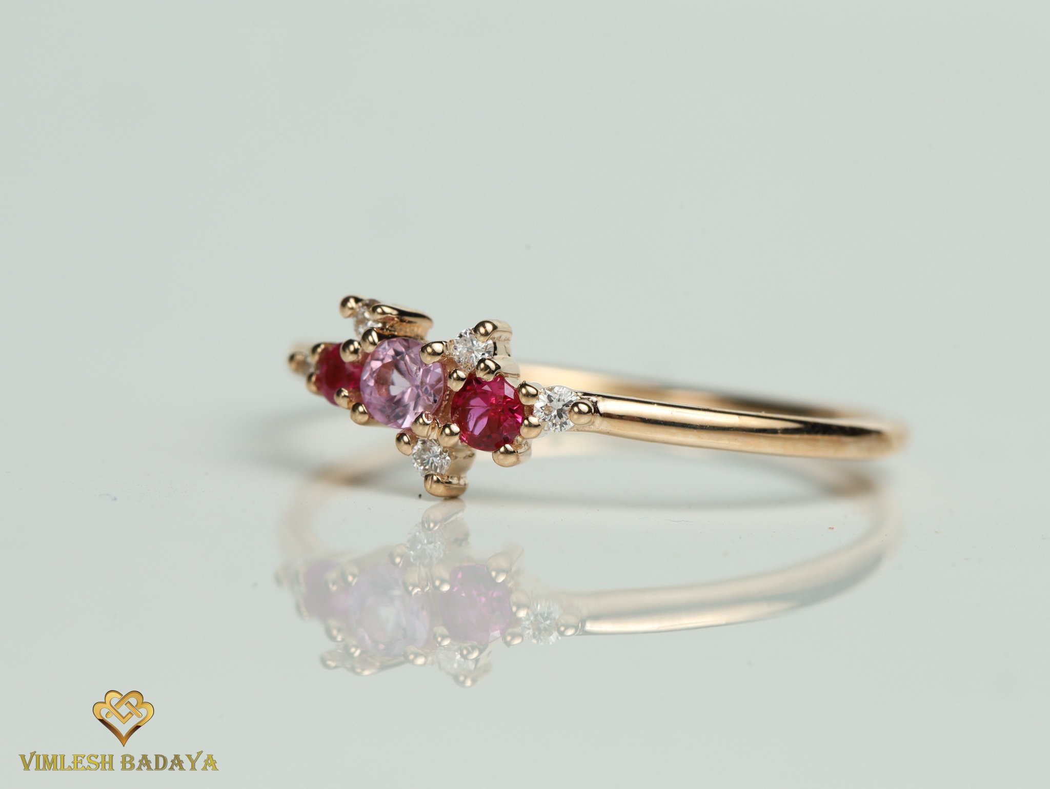 Pink Sapphire Ruby Engagement Ring Sapphire Engagement Ring - Etsy