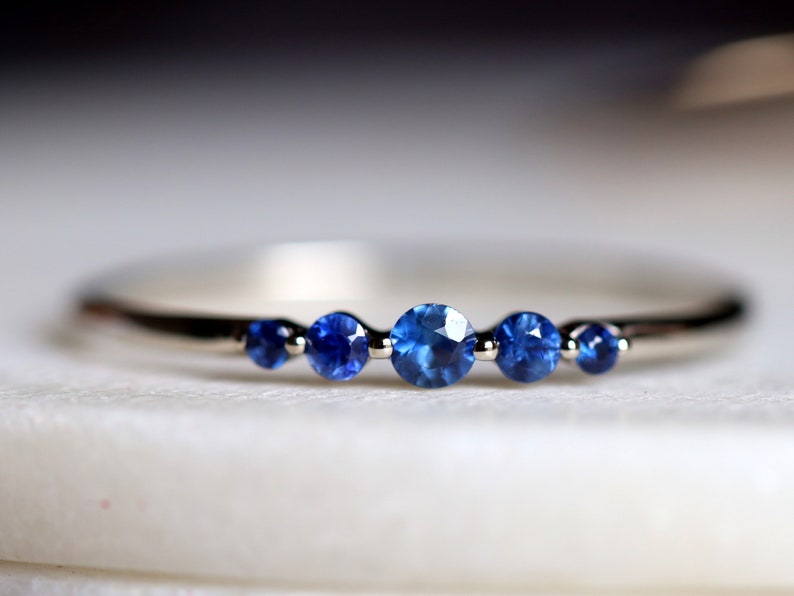 Minimalist Blue Sapphire Stacking Ring Sapphire Stacking Ring - Etsy