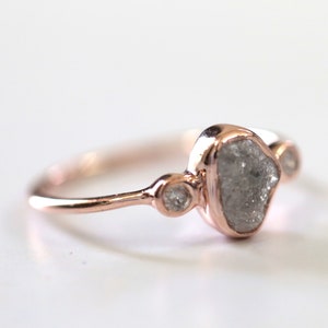Raw Diamond Ring, Rough Diamond Ring, Diamond Ring, Raw Diamond Engagement Ring, Gold Diamond ...
