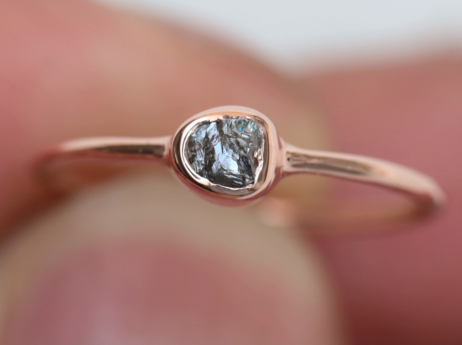 Raw Diamond Ring Natural Diamond Ring Rough Diamond Ring | Etsy