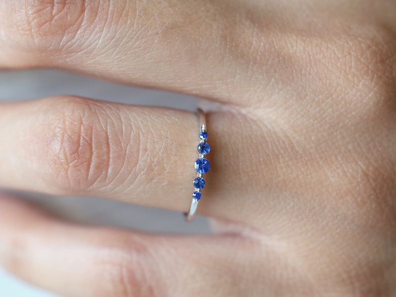 Minimalist Blue Sapphire Stacking Ring Sapphire Stacking Ring - Etsy