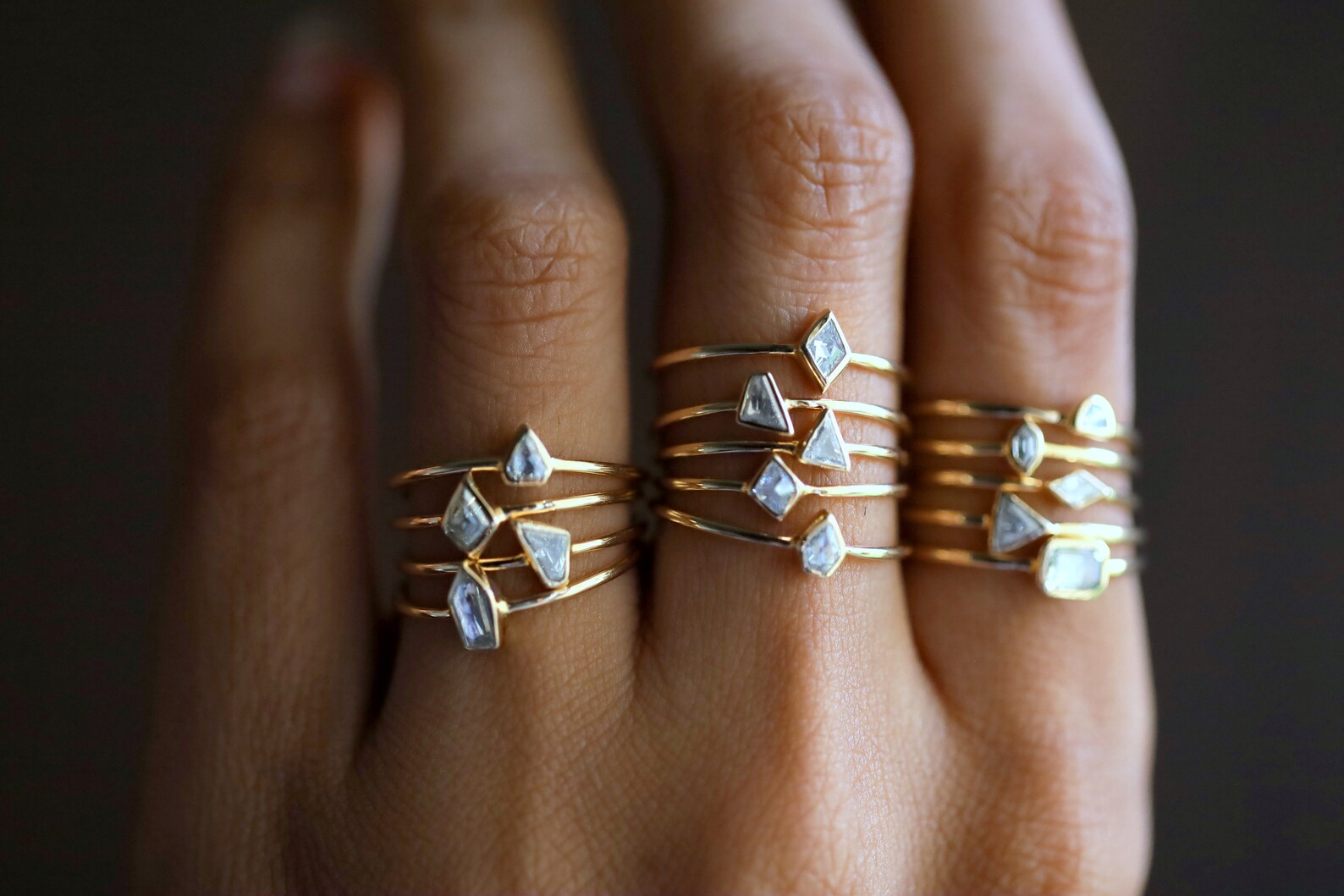 Diamond Ring Diamond Stacking Ring Gold Diamond Ring | Etsy