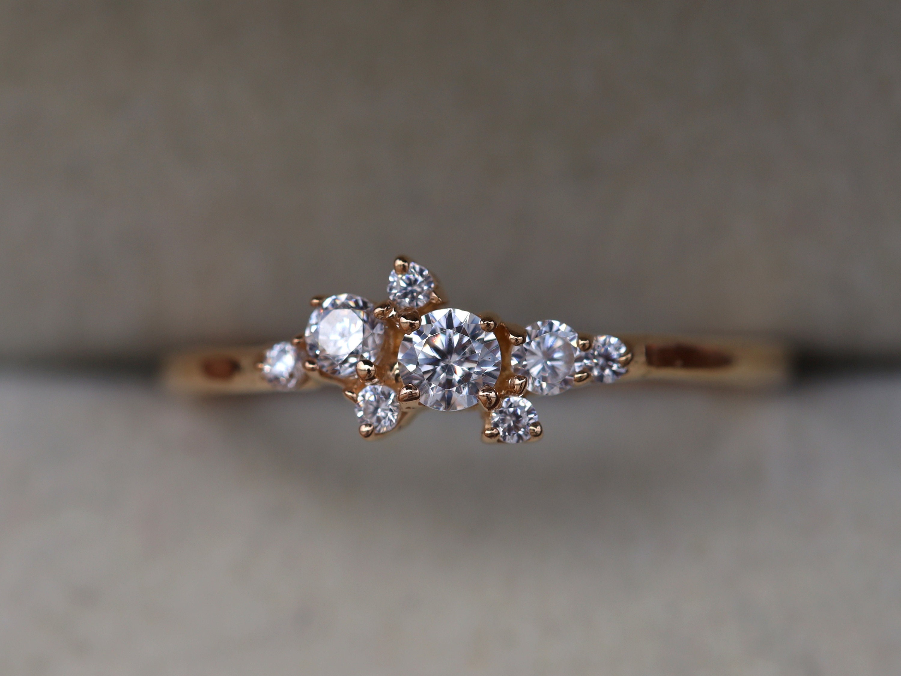 Diamond Cluster Ring, Cluster Ring, Cluster Engagement Ring, Cluster ...
