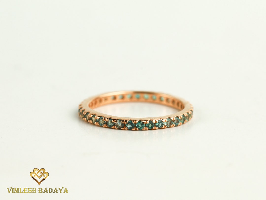 Natural Alexandrite Wedding Ring, Full Eternity Ring, Wedding Band ...