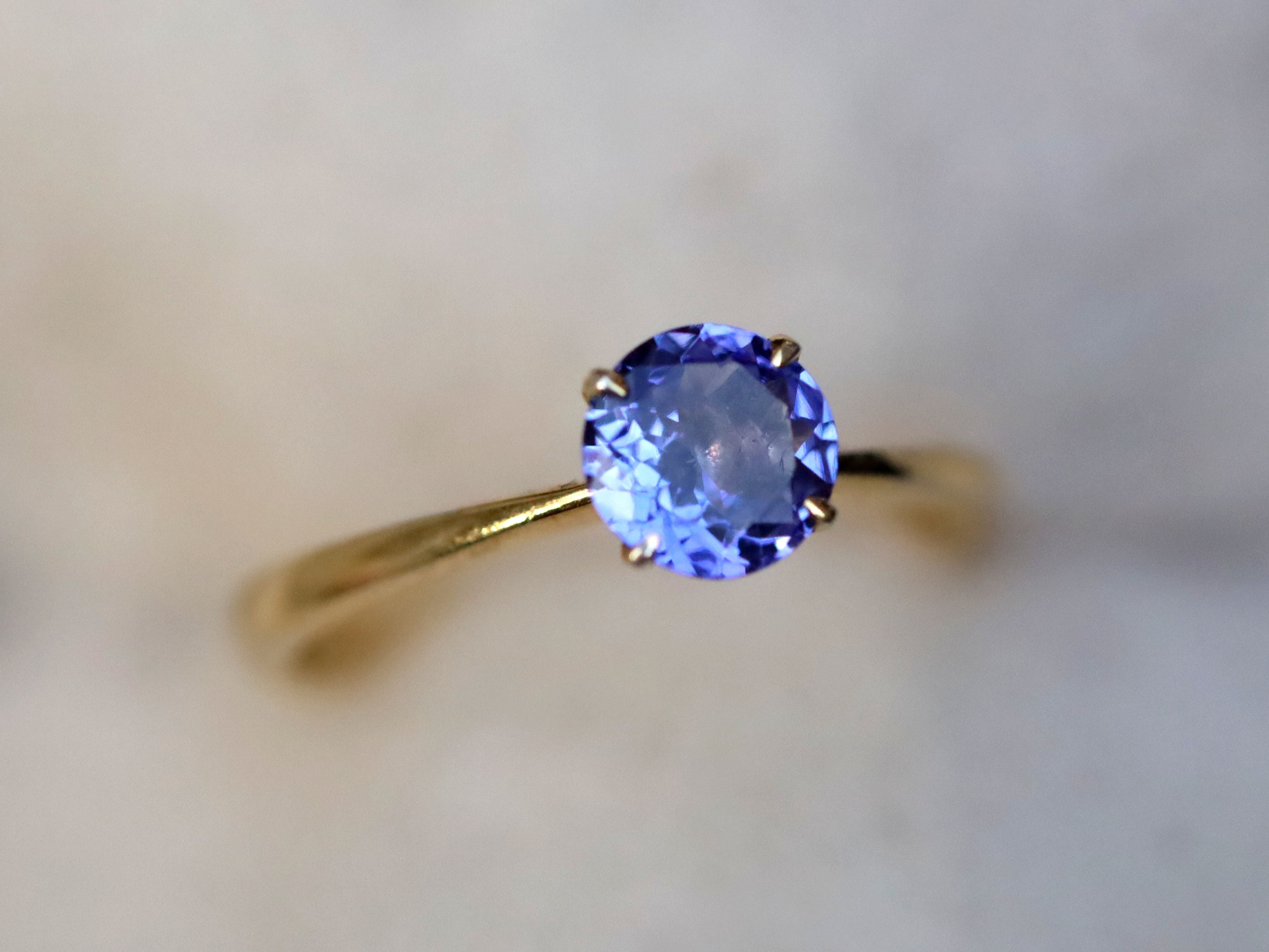 Solid Gold Tanzanite Solitaire Ring Rose Gold Tanzanite | Etsy