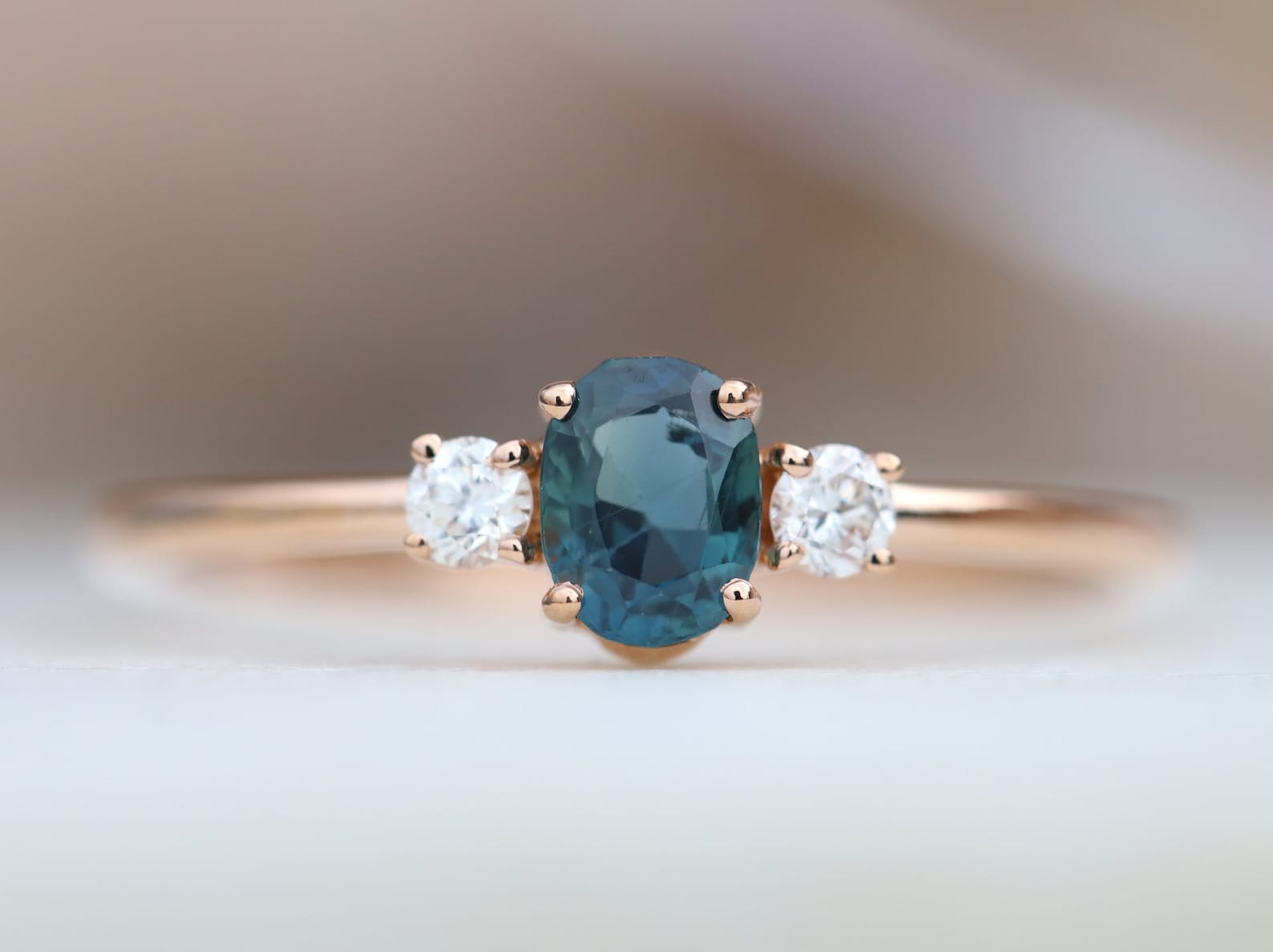 Montana Sapphire Engagement Ring | Peacock Green Sapphire Ring | Solid ...