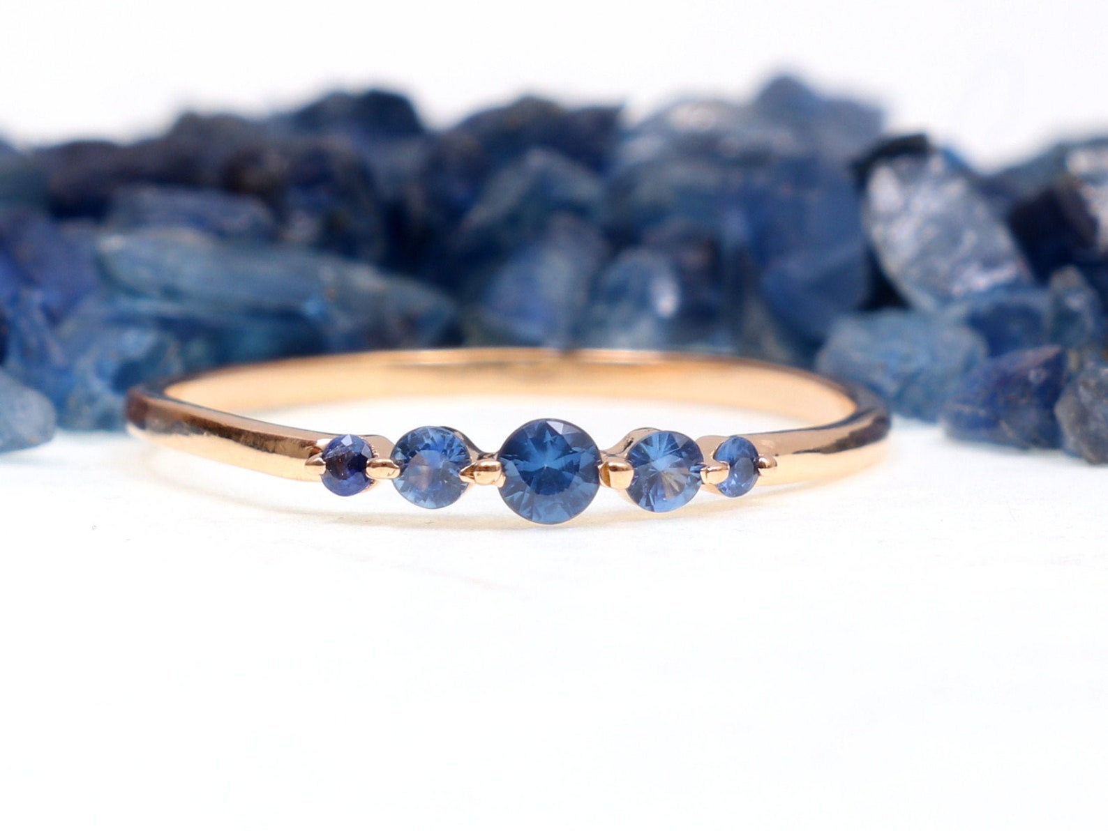 Minimalist Blue Sapphire Stacking Ring Sapphire Stacking Ring - Etsy
