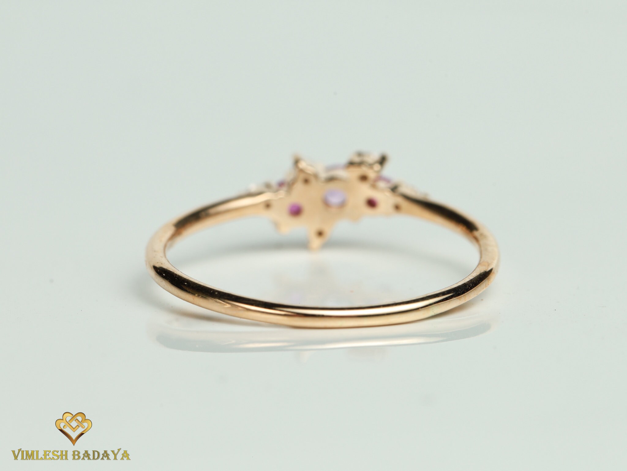 Pink Sapphire Ruby Engagement Ring Sapphire Engagement Ring - Etsy