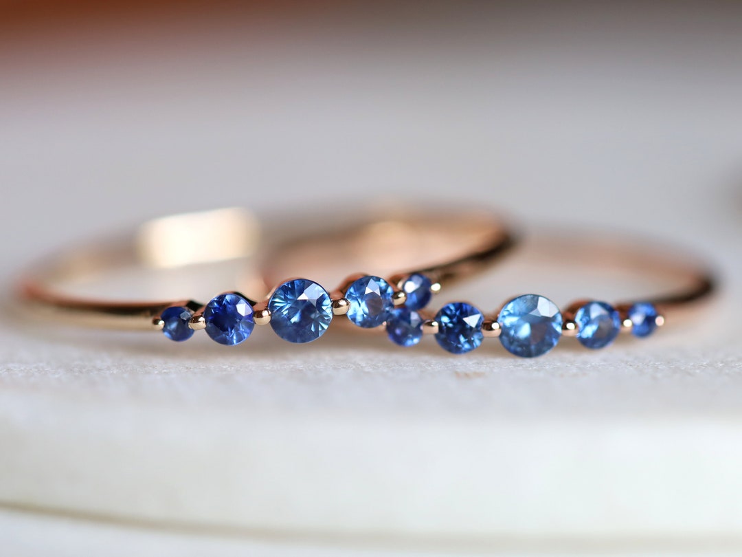 Minimalist Blue Sapphire Stacking Ring Sapphire Stacking Ring - Etsy