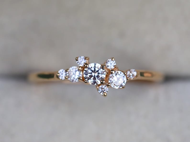 Diamond Cluster Ring Cluster Ring Cluster Engagement Ring - Etsy