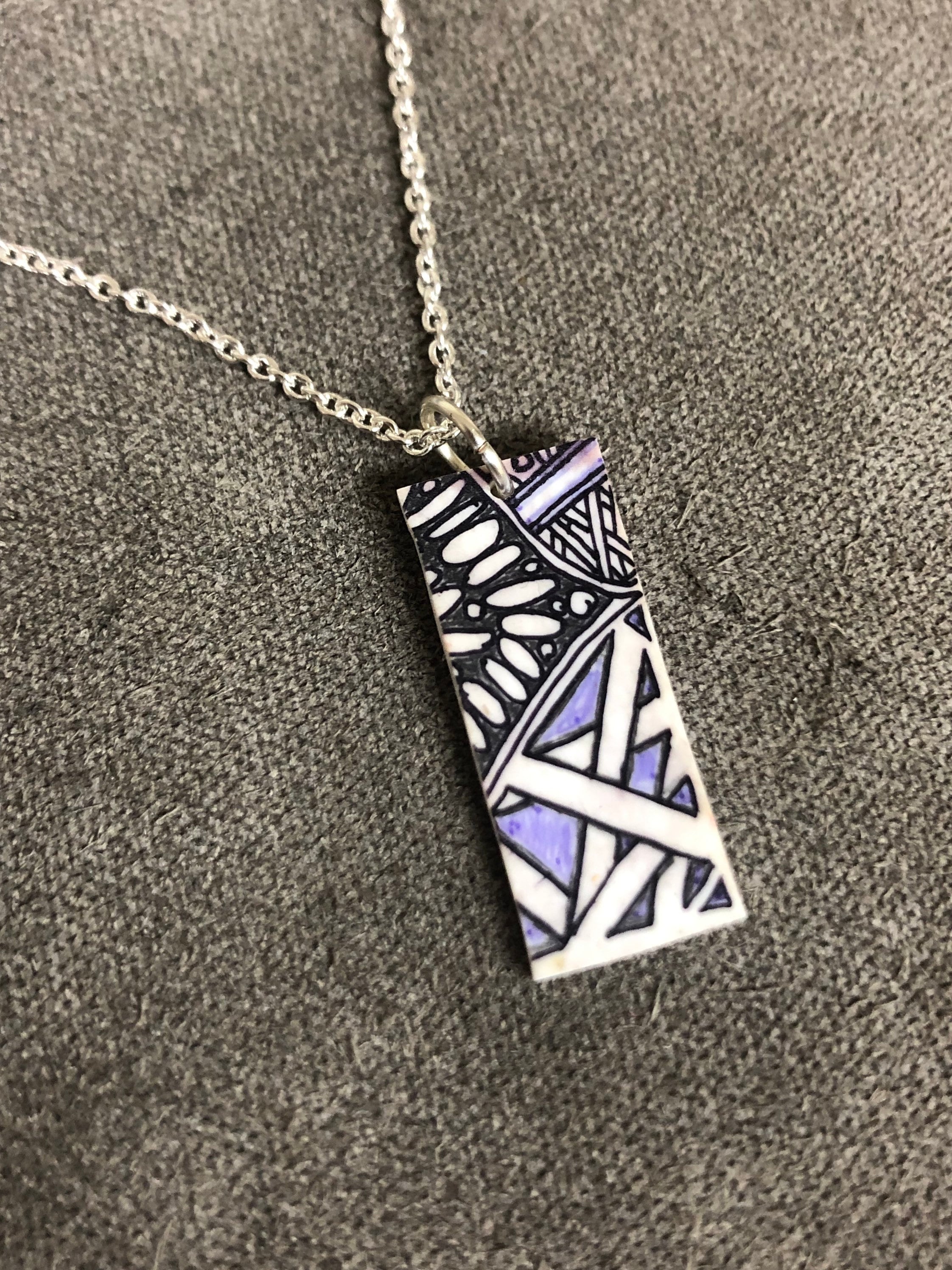 Zentangle Inspired Art Necklace Pendant Optional Chain - Etsy