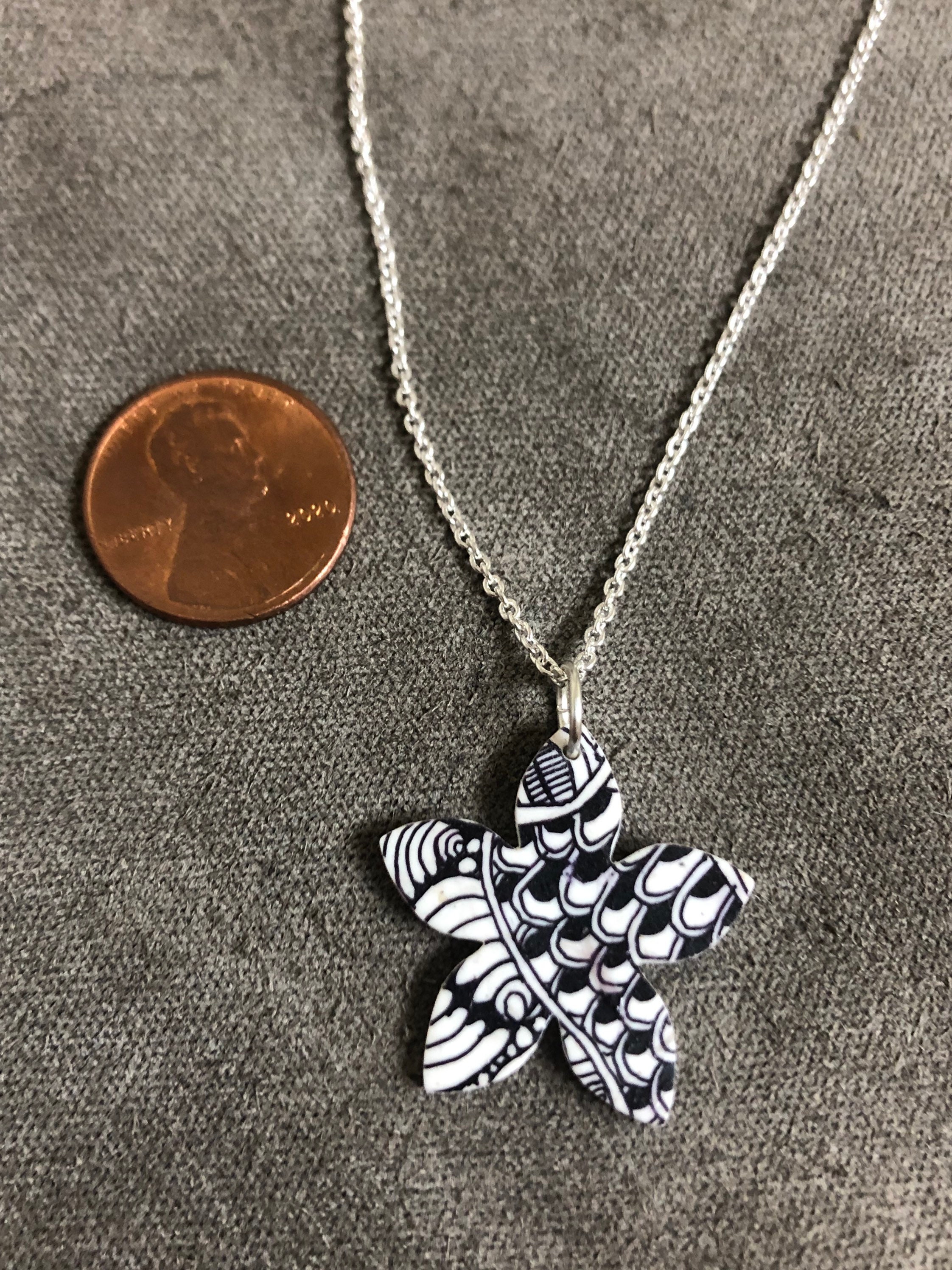 Zentangle Inspired Art Necklace Pendant Optional Chain - Etsy
