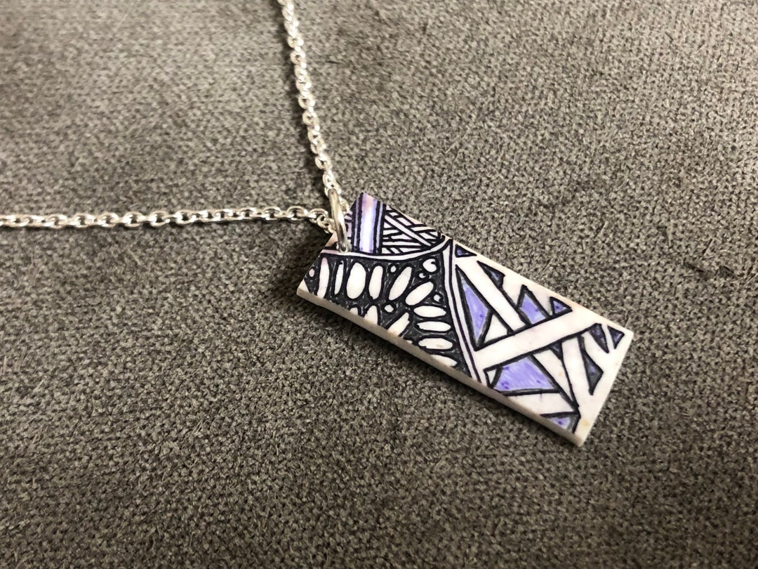 Zentangle Inspired Art Necklace Pendant Optional Chain - Etsy