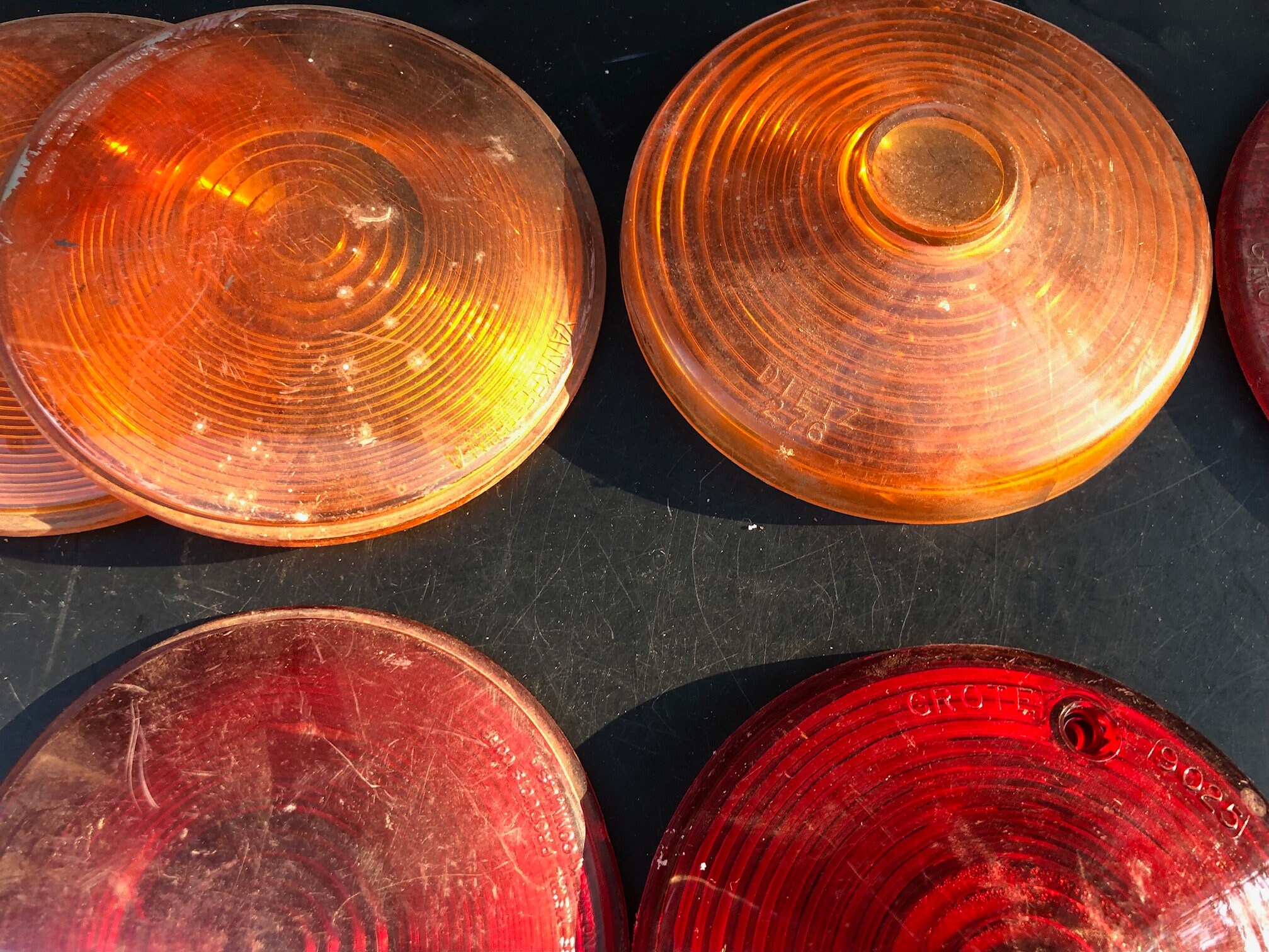 Vintage Red & Amber Reflectors Light Lenses Lot of 16 - Etsy